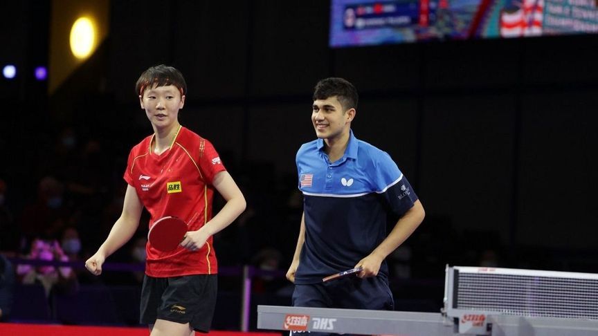 2021休斯敦世乒赛首战赢得开门红!中美混双组合:对表现满意