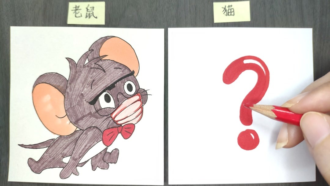 脑洞简笔画:给猫和老鼠戴上护目镜和口罩,他们也能为武汉加油