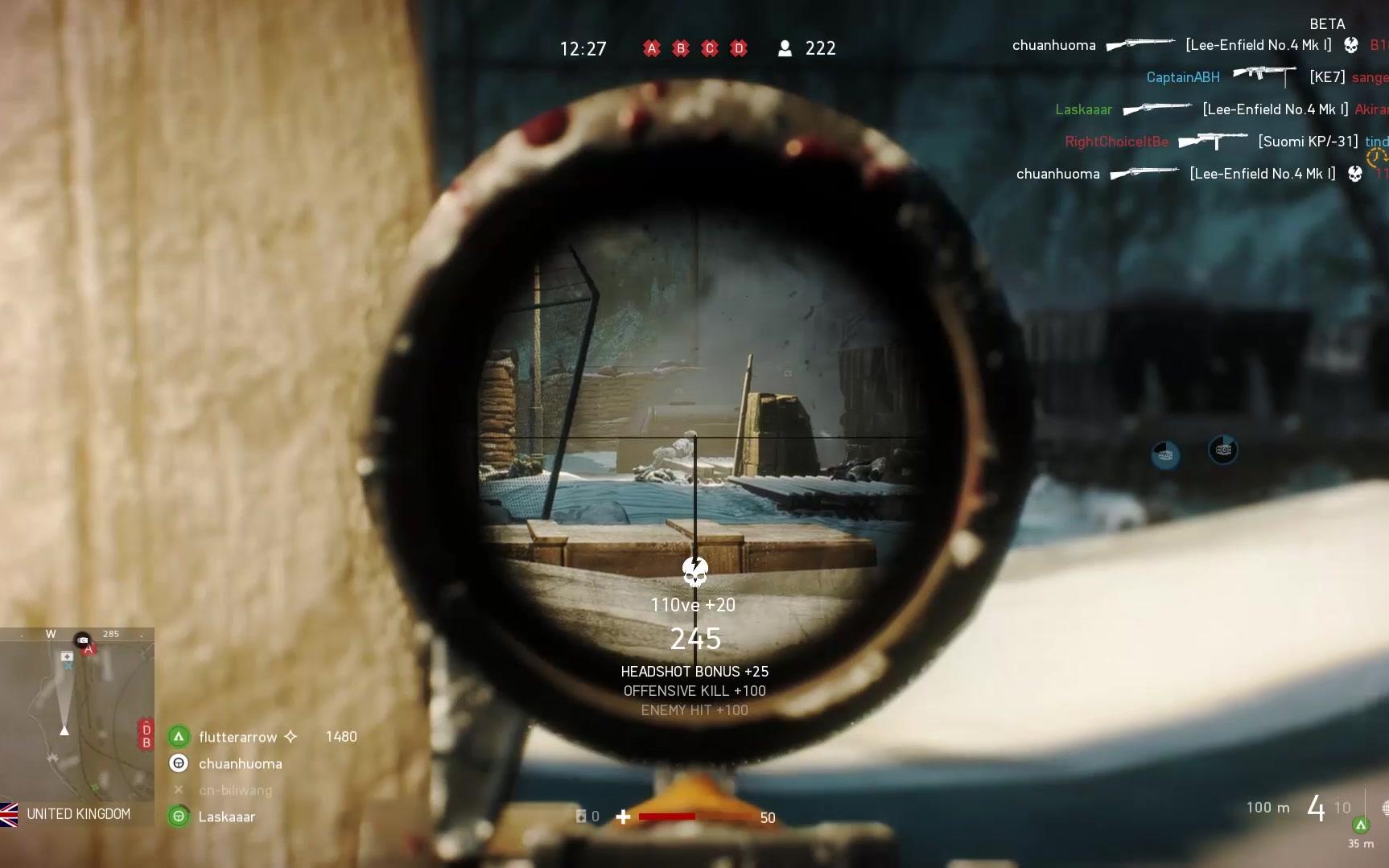 战地5/狙击枪手感也太棒了吧!1p