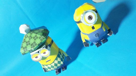 小黄人球童纸模型制作(11-5)3D立体纸模型玩具制作