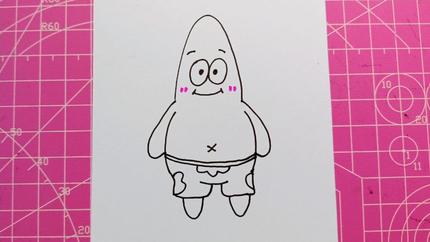 简笔画:可爱的派大星简笔画画法
