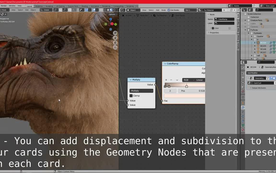 ...Fur Scatter 教程Blender 的实时毛发散布; 3 - 毛皮的着色和纹理Blender