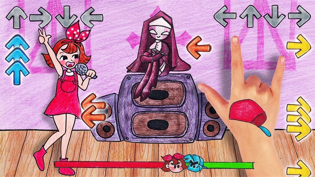 趣味定格动画:小美和大大玩音乐游戏,你觉得谁更厉害?