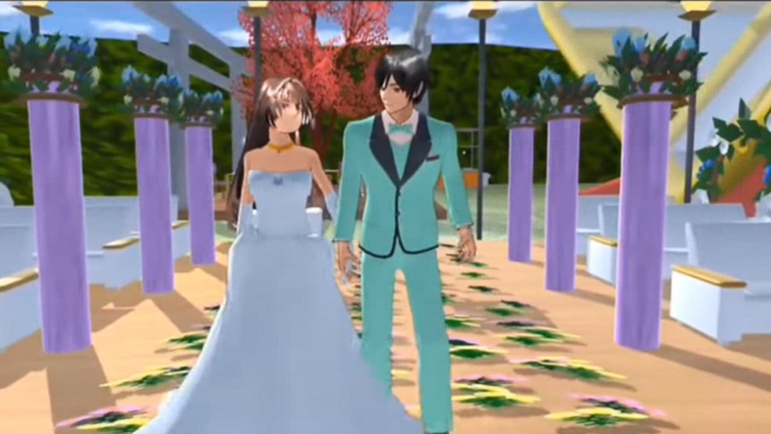 樱花校园模拟器:爱心酒店旁的一场户外婚礼