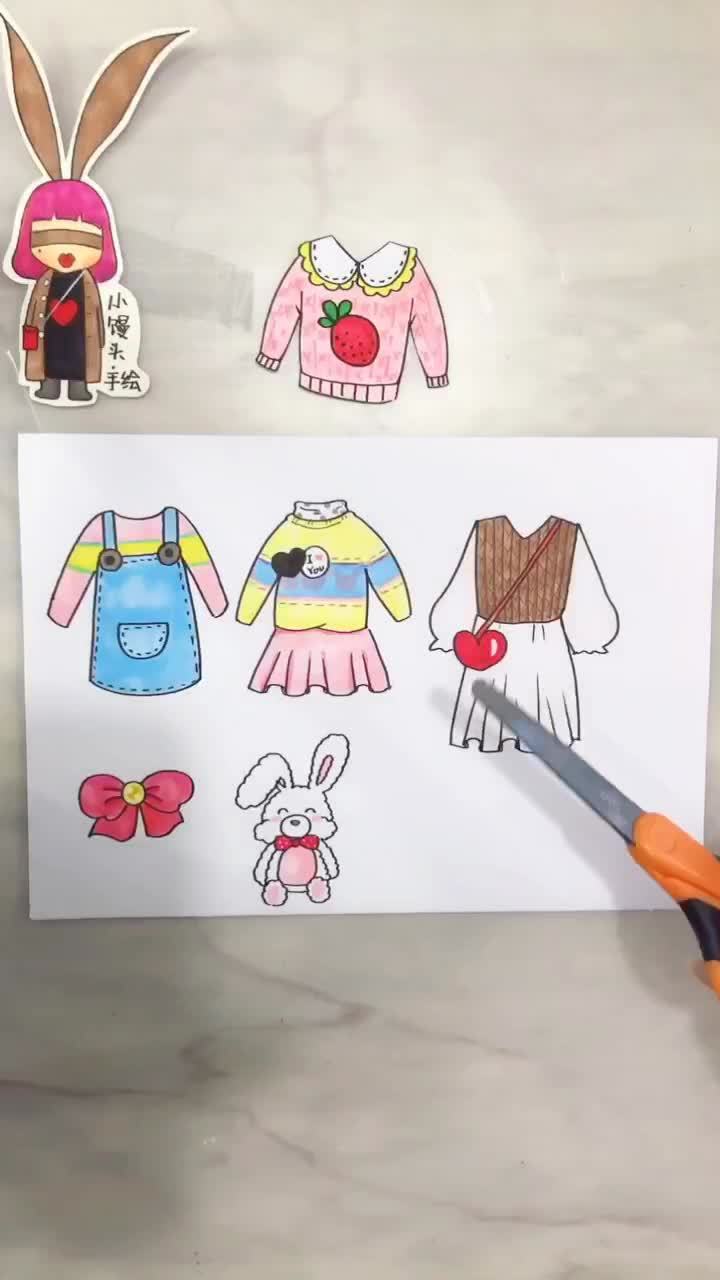 简笔画服饰书签,这样的衣橱你难道不喜欢吗?