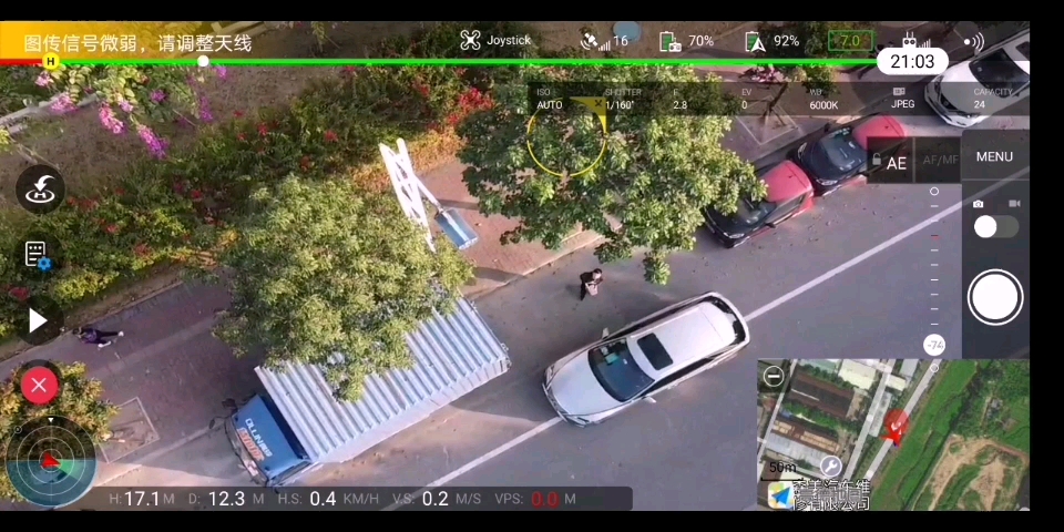 Mavic Mini 在Rainbow下用Follow GPS 追踪汽车演示