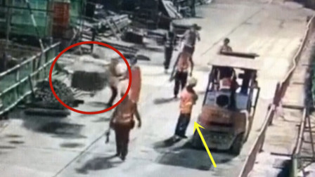 事故就在一瞬间,起重机师傅操作失误!工人当场丢了性命