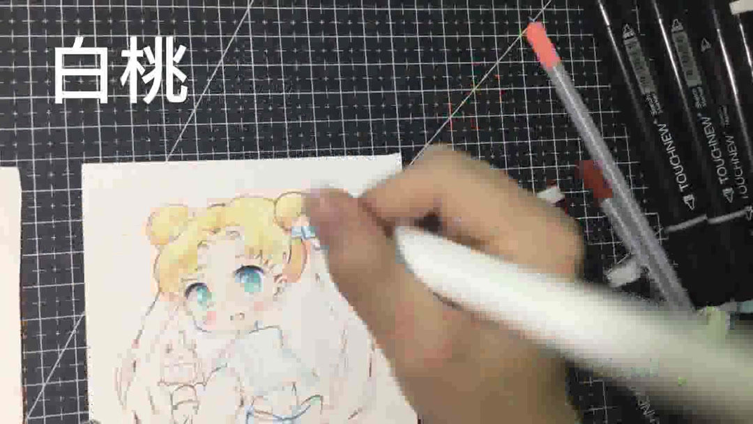 动漫人物青春美少女长发飘飘的绘画教程。