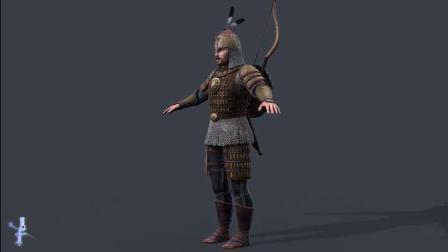3dmaxFBX模型-中世记马上射箭骑士有多动作绑定