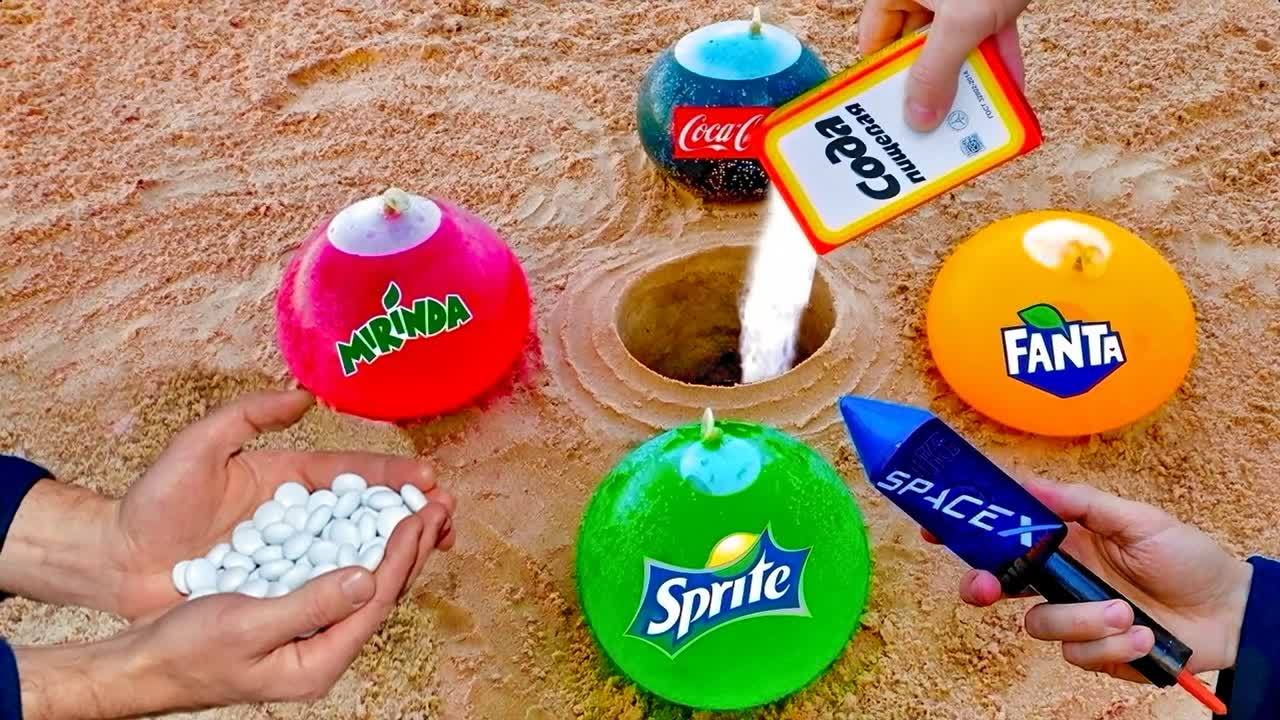 卡尔生活秀:可乐、雪碧、芬达VS曼妥思与苏打实验