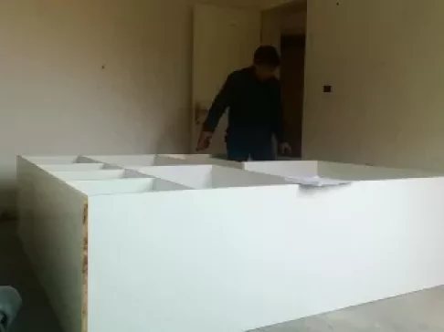 教你打大衣柜第4集 衣柜拼装全过程,木工板式家具标准流程