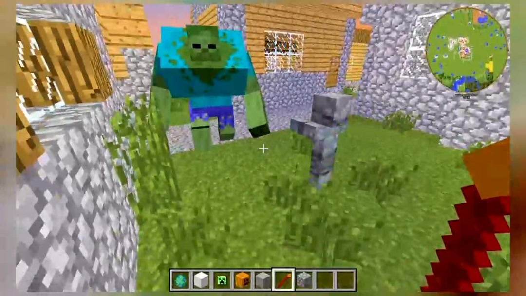 【我的世界】木鱼和小铃铛:变异铁傀儡与变异僵尸,对战赛!