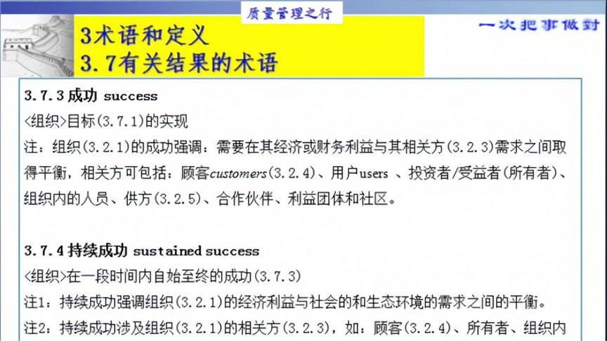 45 3.7.3-4成功 ISO9000 质量管理体系 基础和术语