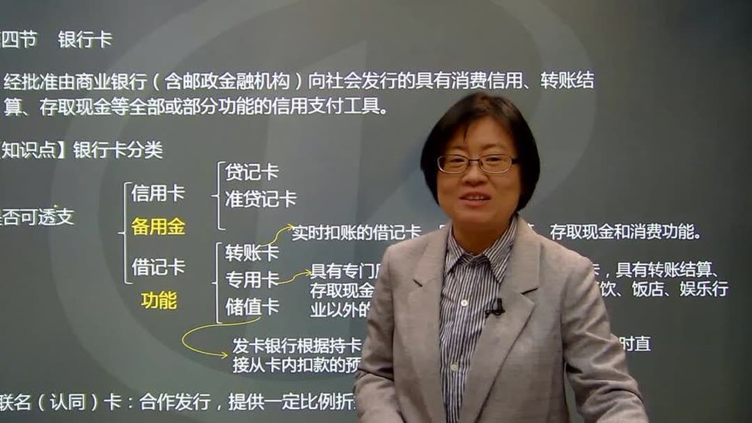 2019初级经济法基础第3章支付结算法律制度-4节银行卡1讲视频