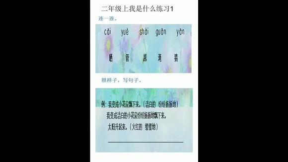 二年级语文上我是什么课后练习
