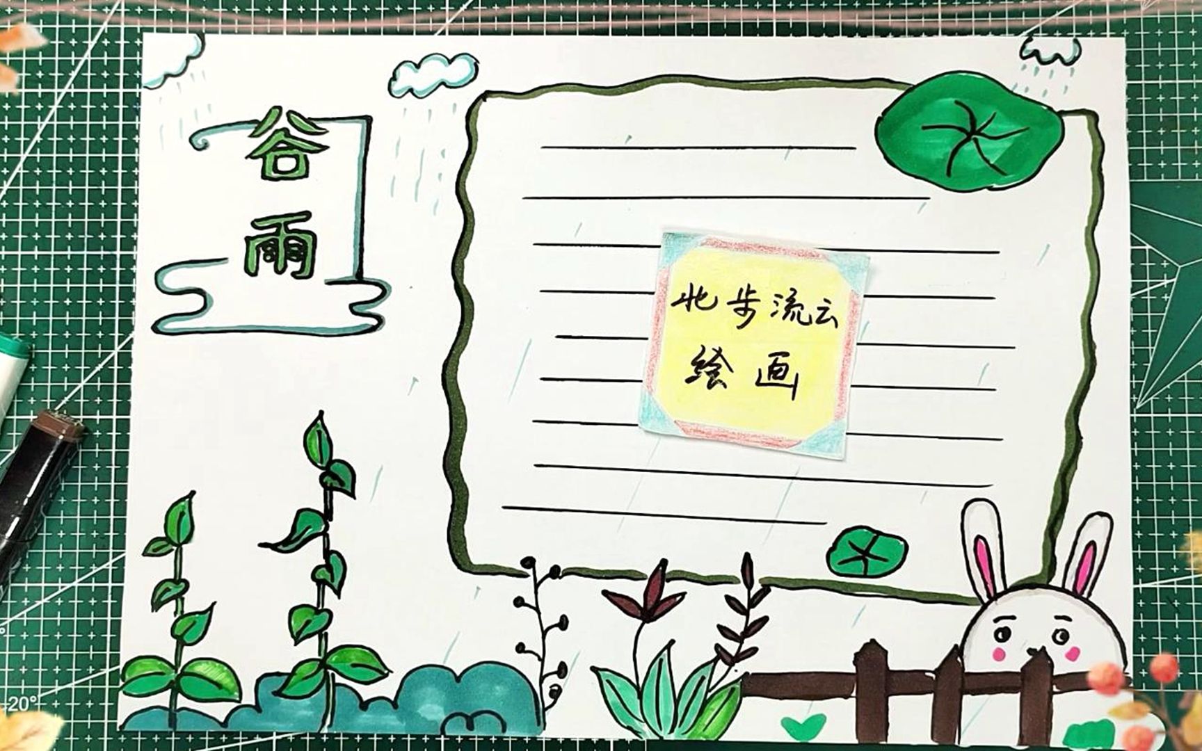 谷雨手抄报,适合孩子画的简笔画