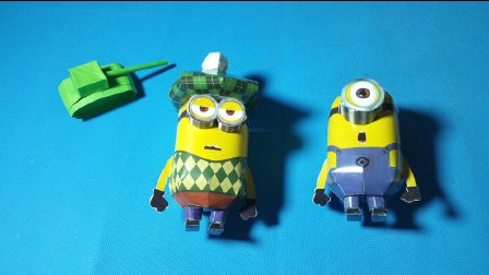 小黄人球童纸模型制作(11-10)3D立体纸模型玩具制作亲子手工DIY