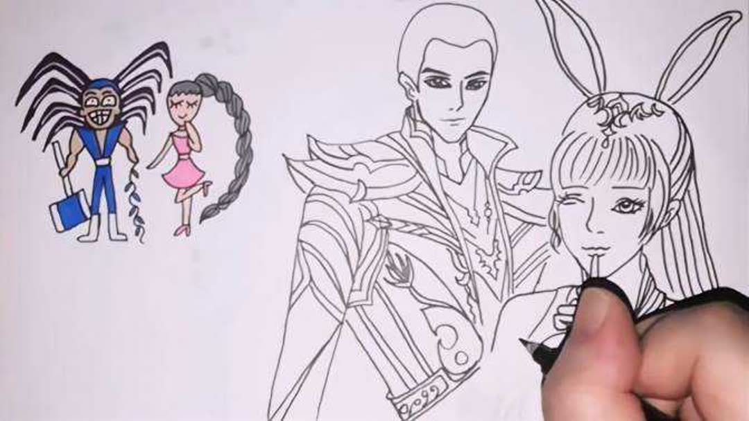 斗罗大陆系列:弟弟画的vs我画的唐三与小舞,你们喜欢哪个