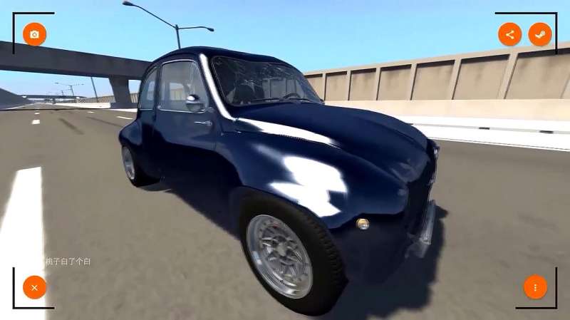 高速行进的小车遭到异物撞击 真实车祸模拟beamng
