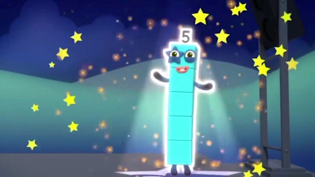 数字积木 早教动画:“耀眼之星”数字5 为爱奋斗!动画游戏