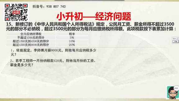 小升初讲题---经济问题第15题