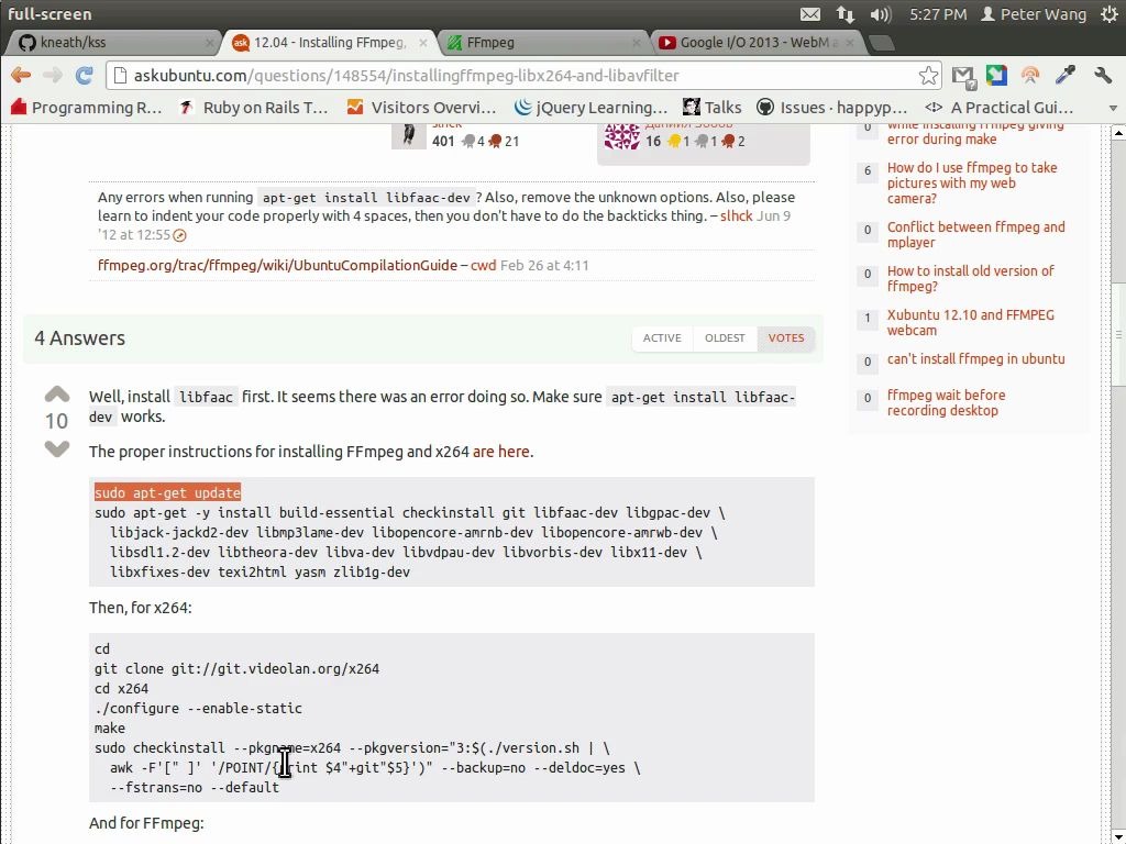 如何在 Ubuntu 下安装使用 ffmpeg