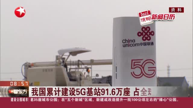 我国累计建设5G基站91.6万座 占全球70%