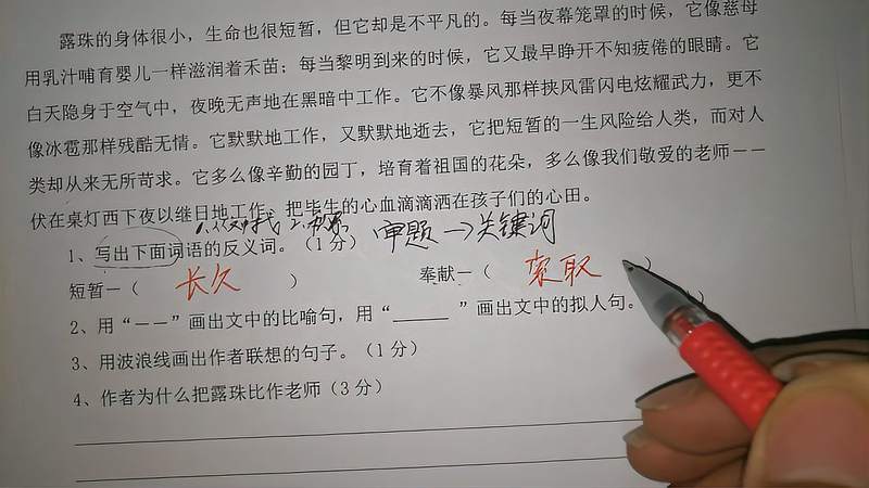 语文阅读理解怎么答题?老师传授答题技巧,孩子轻松答题不在话下