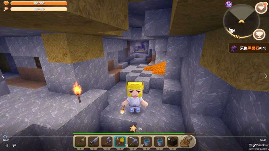 迷你世界冒险模式 挖到蓝钻石 第19集