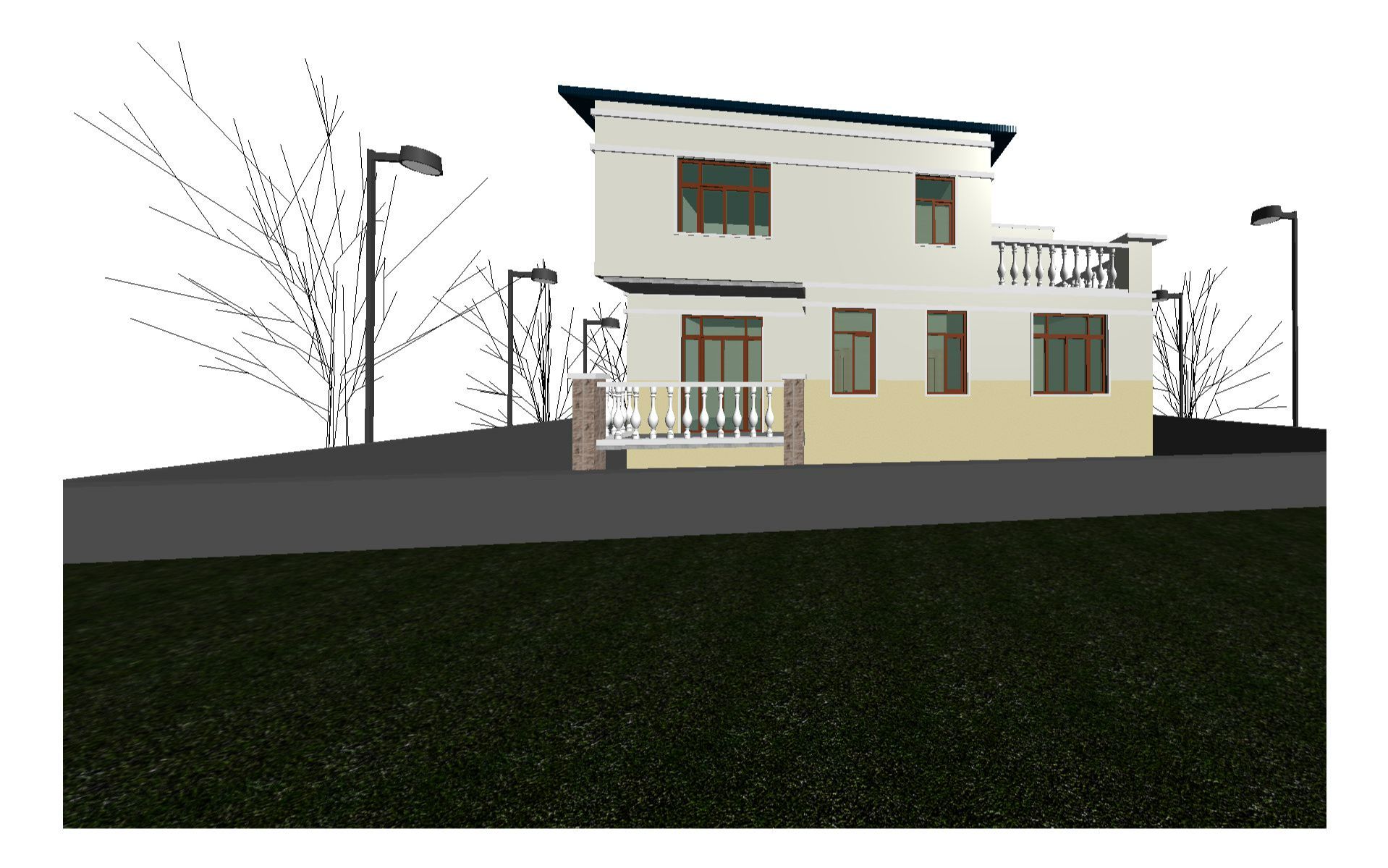 小别墅场地渲染漫游动画图