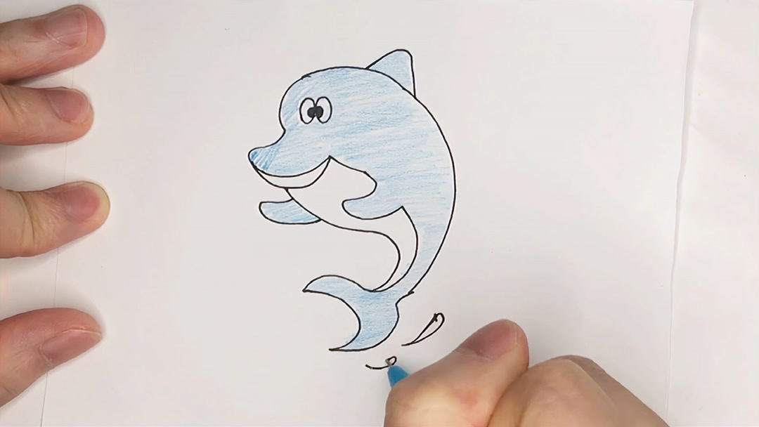 简笔画一分钟可爱小海豚