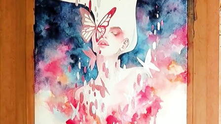 水彩手绘丨唯美水彩人物插画上色过程