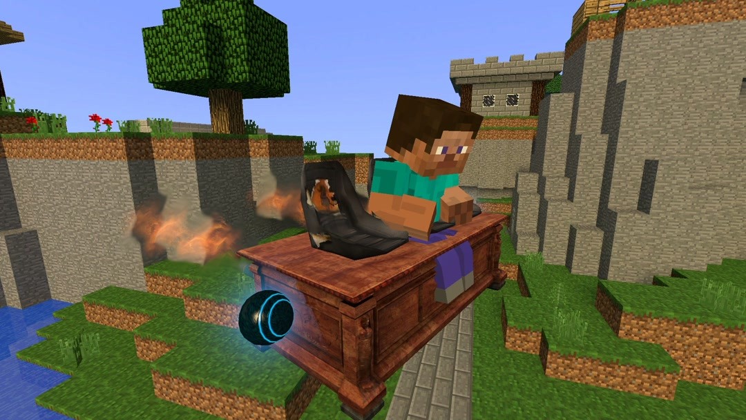 我的世界史蒂夫打造会飞的秋千有多好玩呢