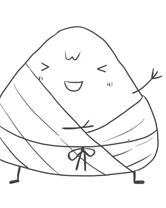 呆萌可爱的粽子儿童亲子简笔画