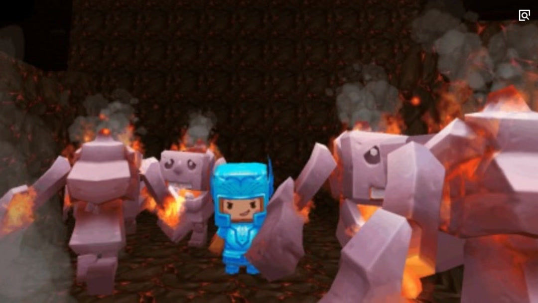 迷你世界创造模式:清水接送花火近岩浆 游戏