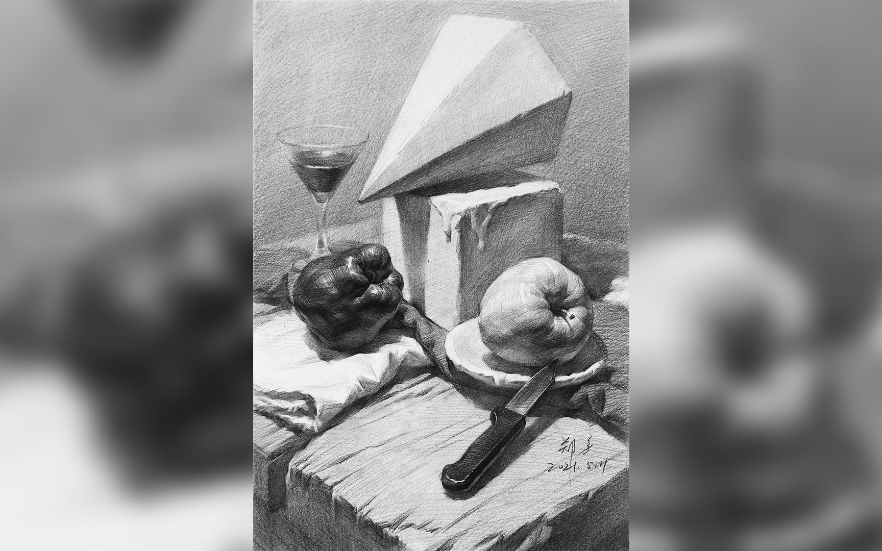 博昱在线课堂_素描静物组合_2.《石膏几何体静物组合》