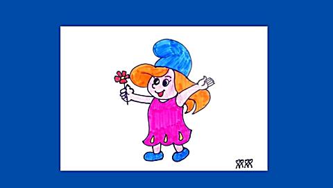 蓝精灵 儿童动画片 简笔画教程 水粉画教程