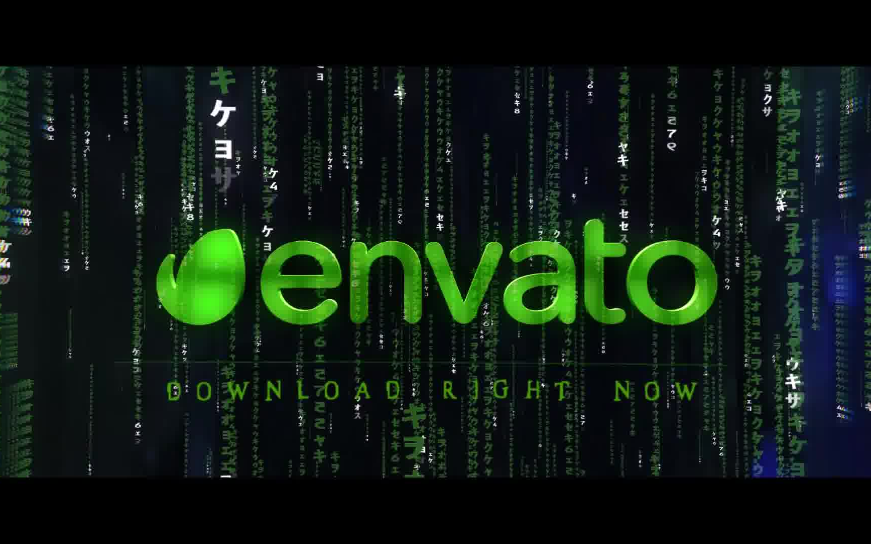 AE模板-黑客帝国数字矩阵特效的动态LOGO片头模板动态徽标视频...