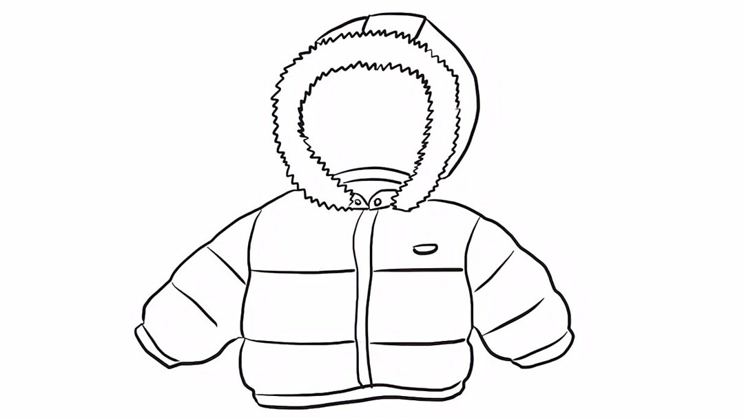 羽绒服儿童亲子简笔画