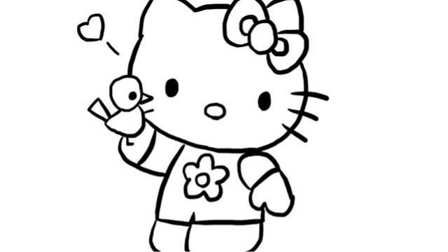 教你如何画凯蒂猫简笔画幼儿亲子儿童绘画教程