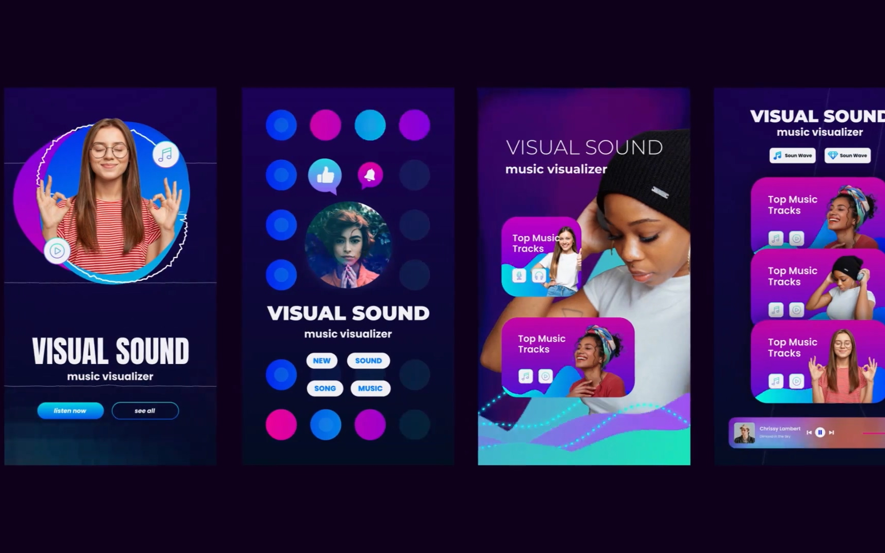AE模板-音乐可视化效果的视频模板音频可视化音谱音乐节奏音乐播放...