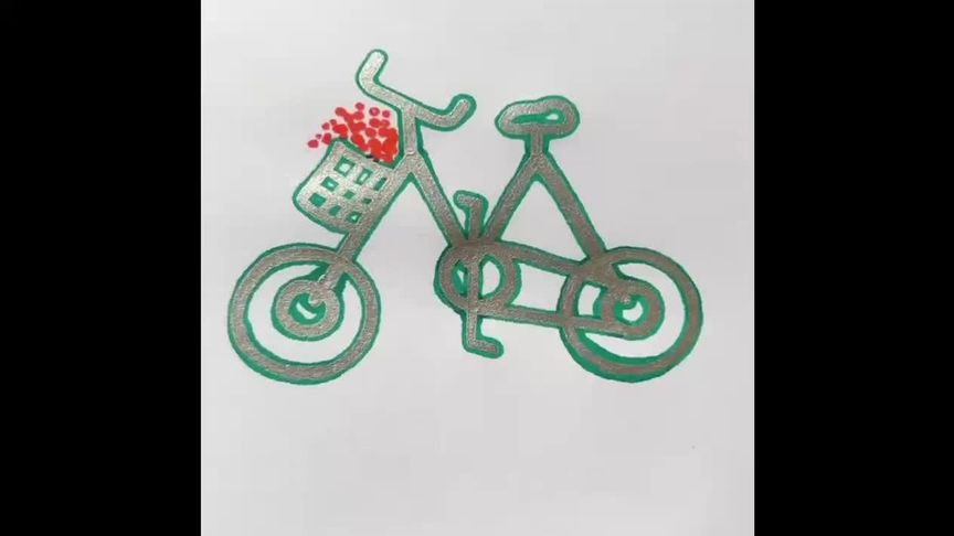 自行车简笔画教程图案#儿童简笔画 #简笔画 #零基础学画画