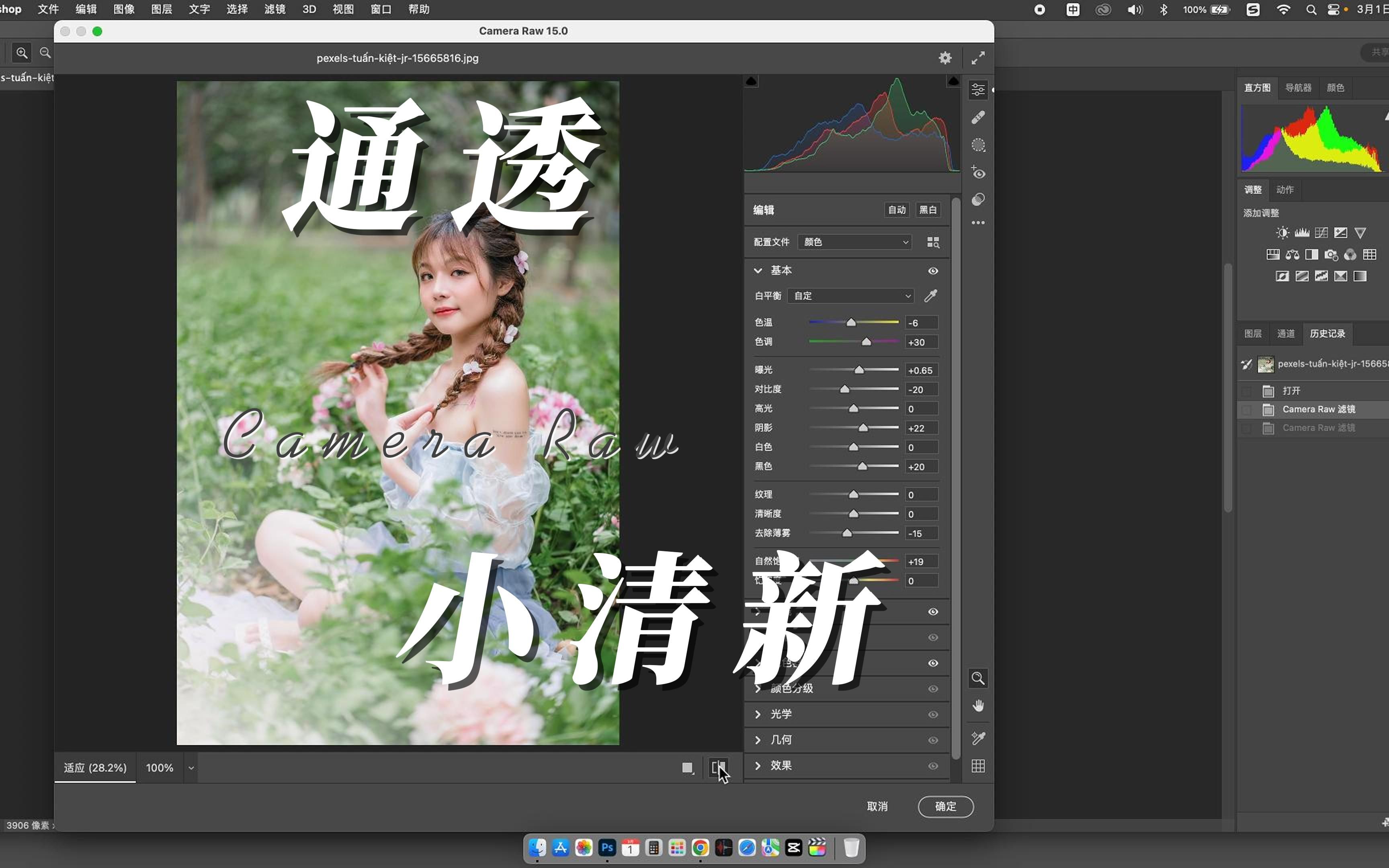 通透自然小清晰调色分享,CameraRaw调色案例