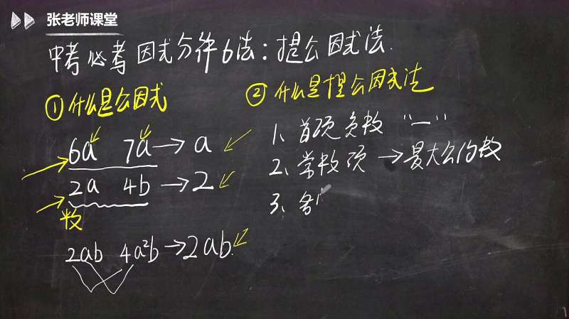 中考必考因式分解六大方法:提公因式法