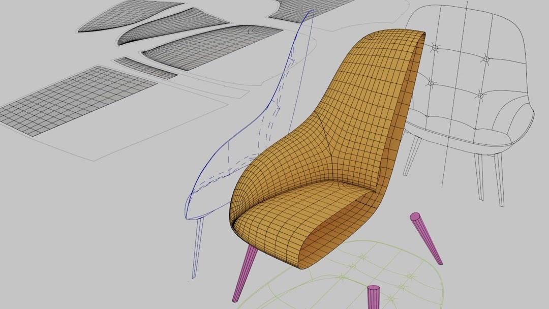 沙发电脑3D出模放样椅子快放