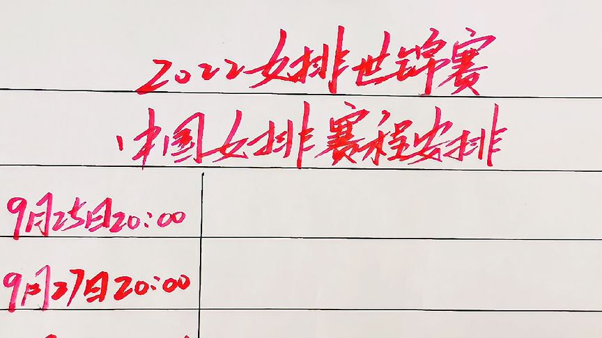 2022女排世锦赛中国女排赛程安排,值得关注