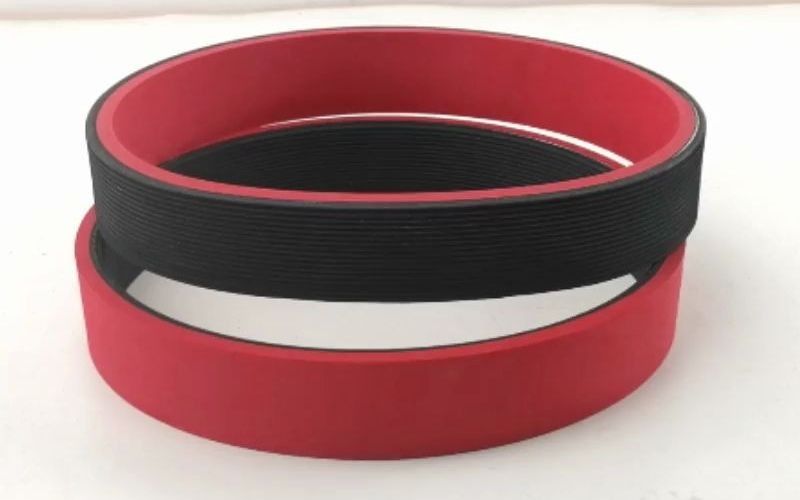 耐磨橡胶电缆光缆牵引机皮带 无缝一体成型红胶牵引机多楔皮带