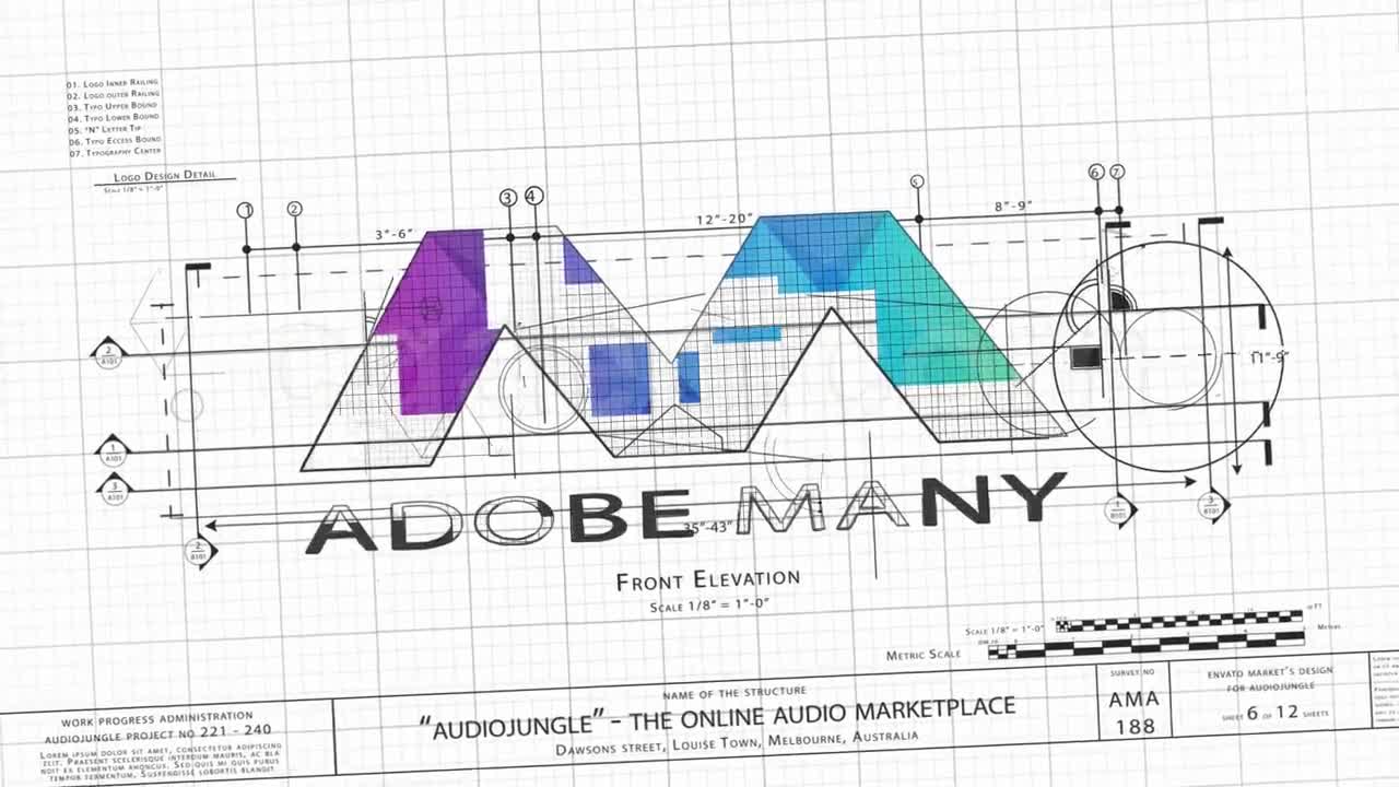 cad蓝图设计建造师绘制标志 Architect Logo