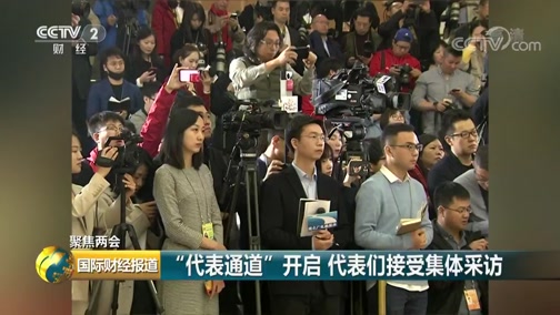 [国际财经报道]聚焦两会 “代表通道”开启 代表们接受集体采访