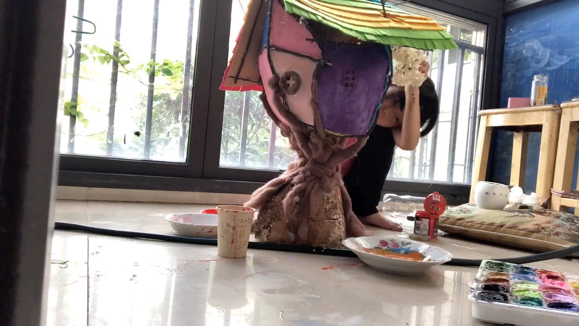 科技节作品《神奇树屋模型》上色